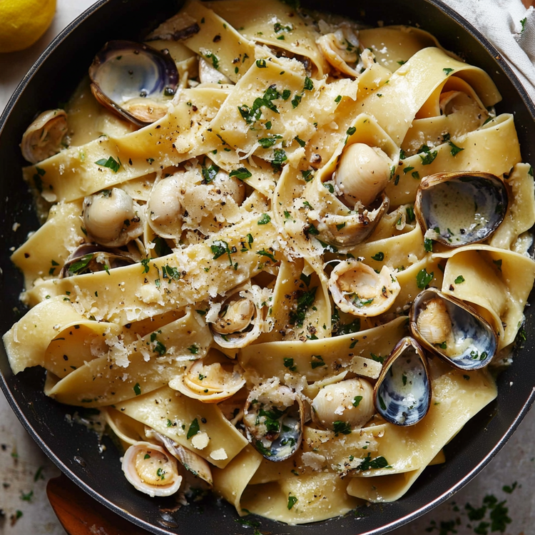 Pappardelle with Garlic Butter Pipis Recipe – Getfish Seafood