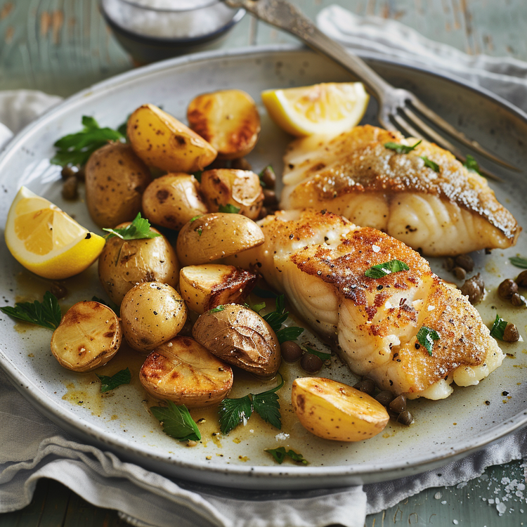 Flathead with Crispy Smashed Potatoes Recipe – Getfish Seafood