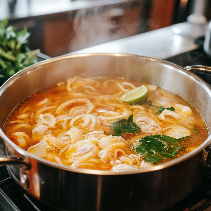 Spicy and Sour Squid Soup with Noodles Recipe – Getfish Seafood